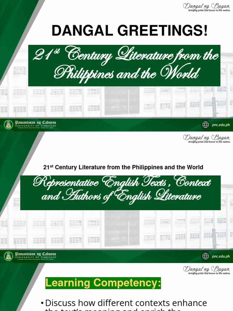Representative English Texts, Context and Authors of English Literature ...