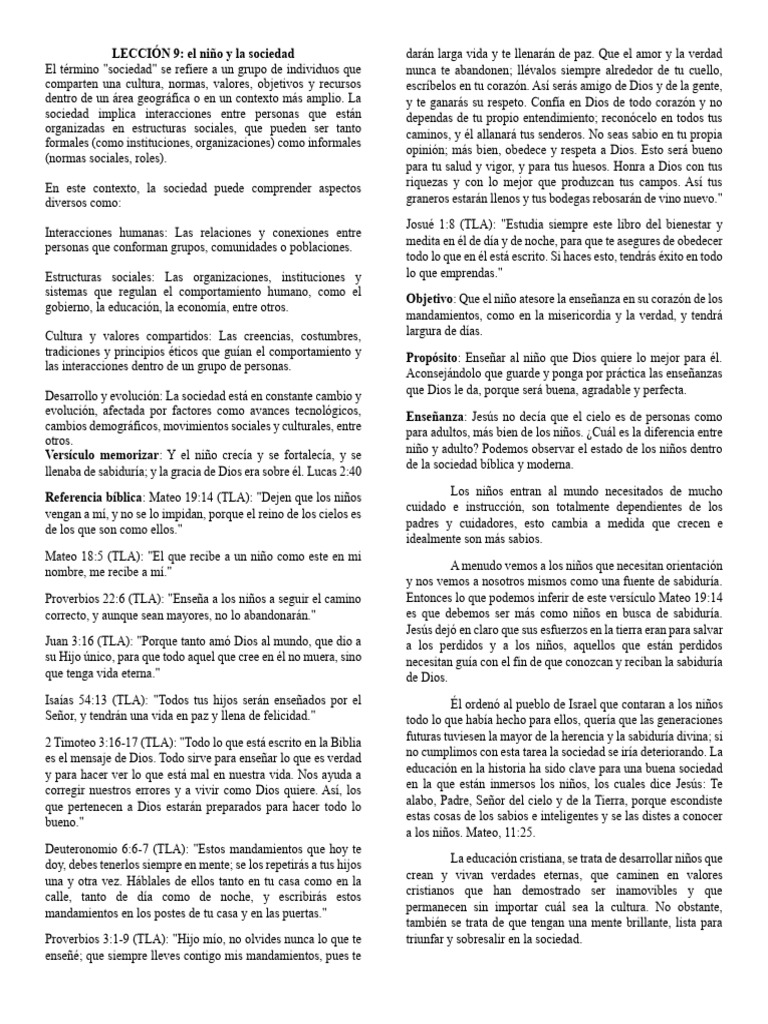 Lec 9 El Niño y La Sociedad | PDF | Sociedad | Evangelio de Mateo