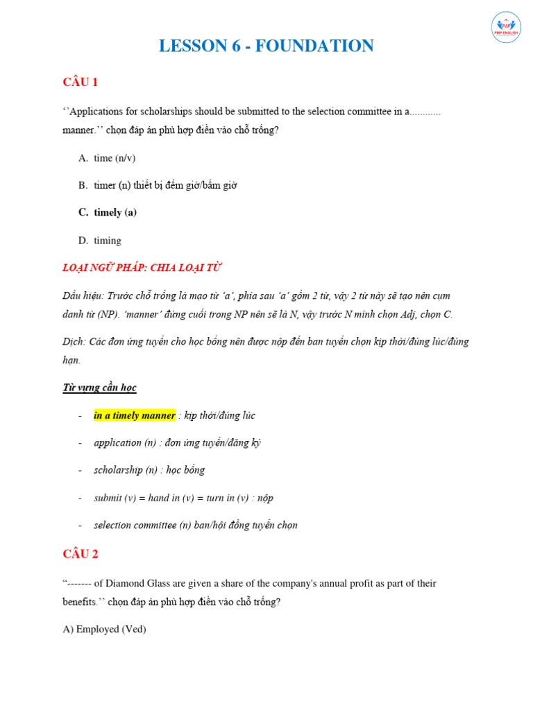 Lesson 6 - Cũ | PDF
