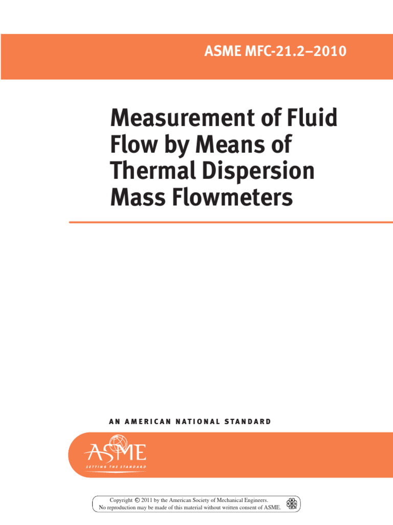 ASME MFC 21 2-2010 Measurement o | PDF | Flow Measurement | Quantity
