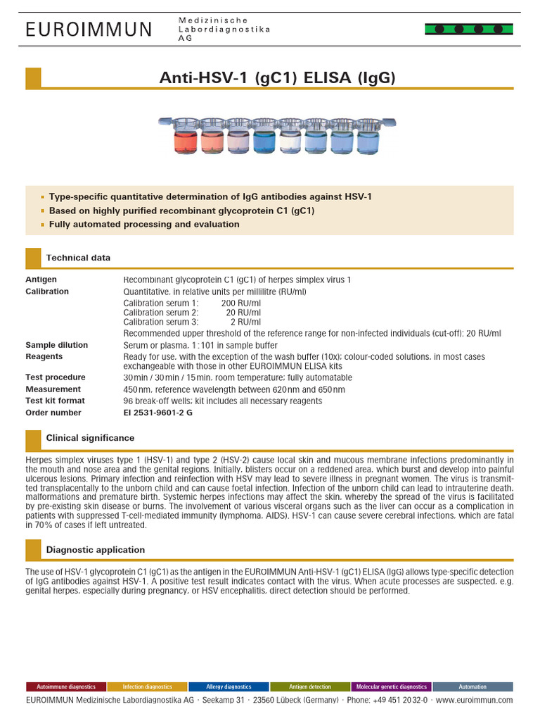 HSV 1 Euroimmun | PDF | Elisa | Herpes Simplex