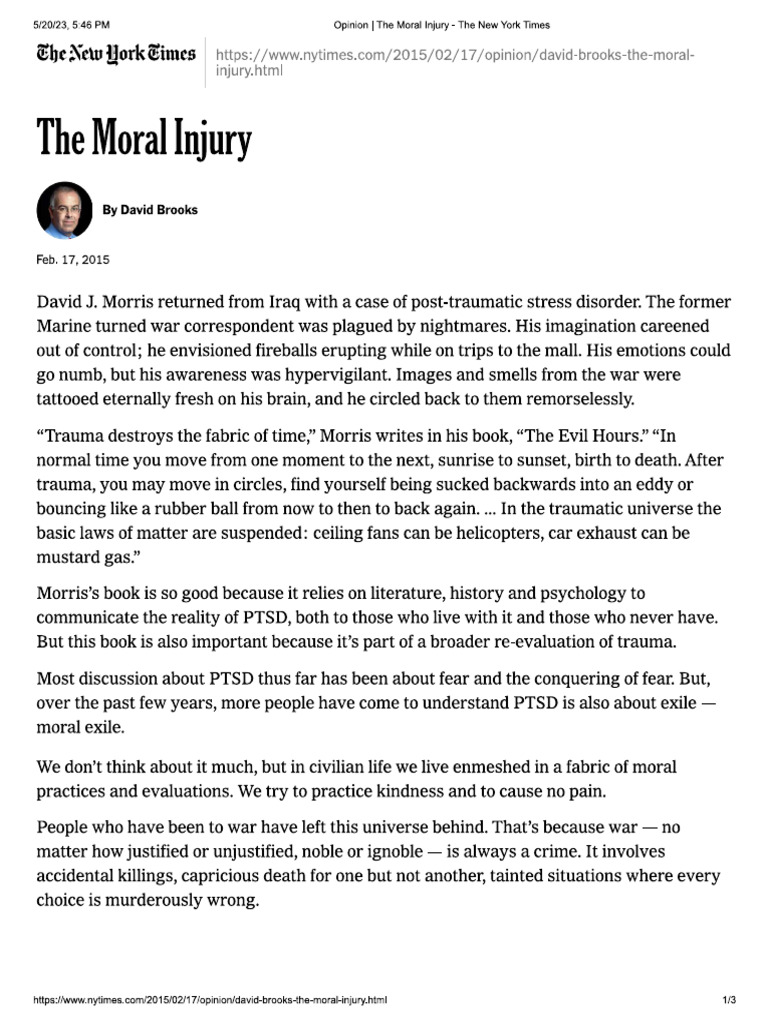 The Moral Injury | PDF