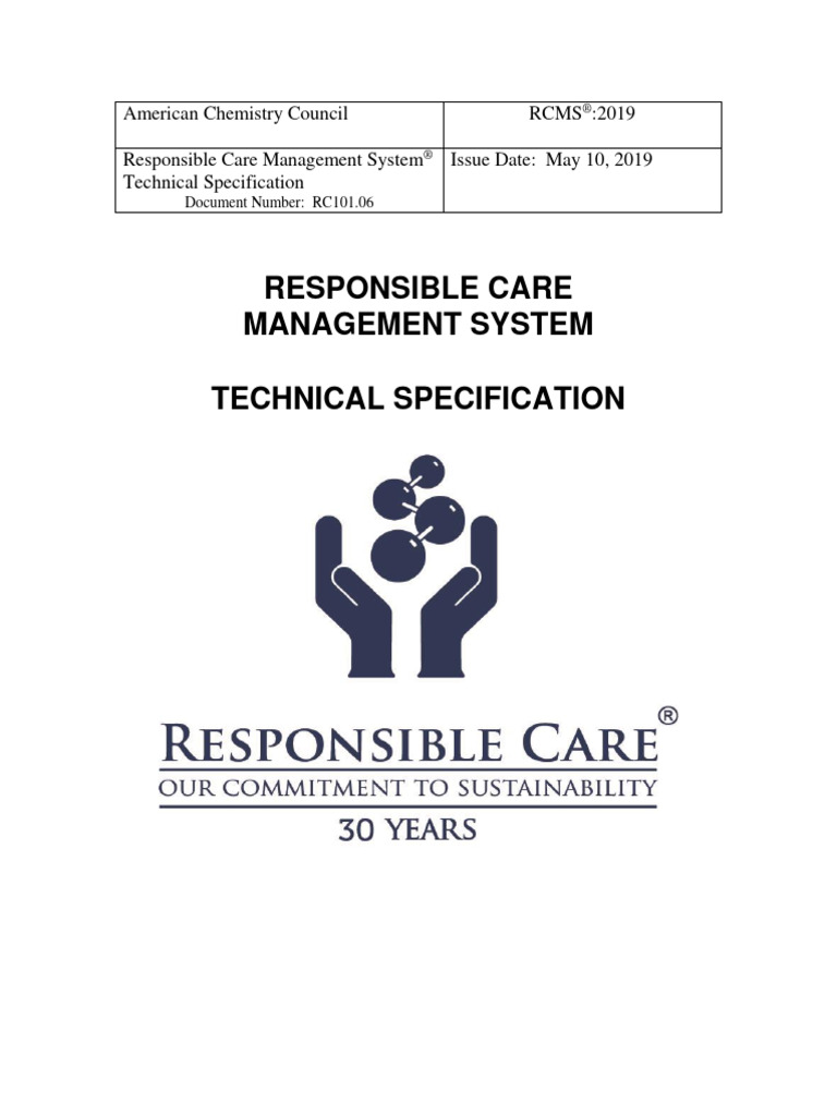 Responsible Care Management System Technical Specification | PDF