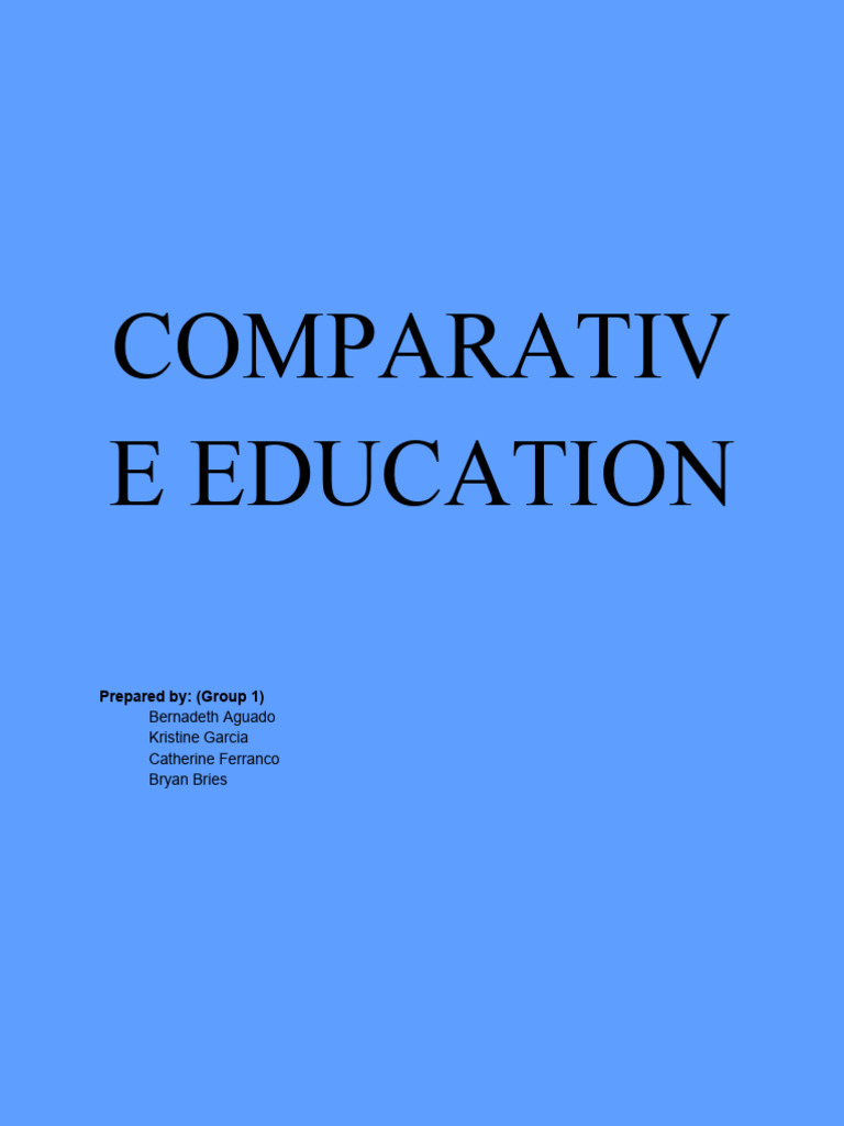 Comparative Education (Group 1) | PDF | Academic Degree | Postgraduate ...