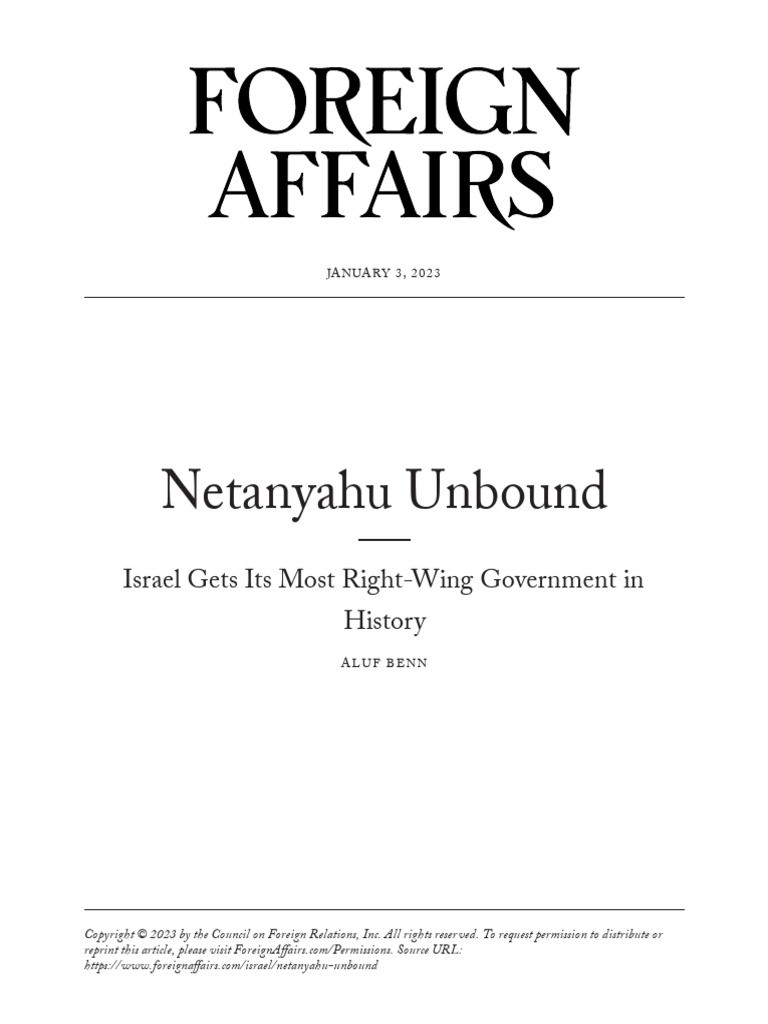 Netanyahu Unbound | PDF