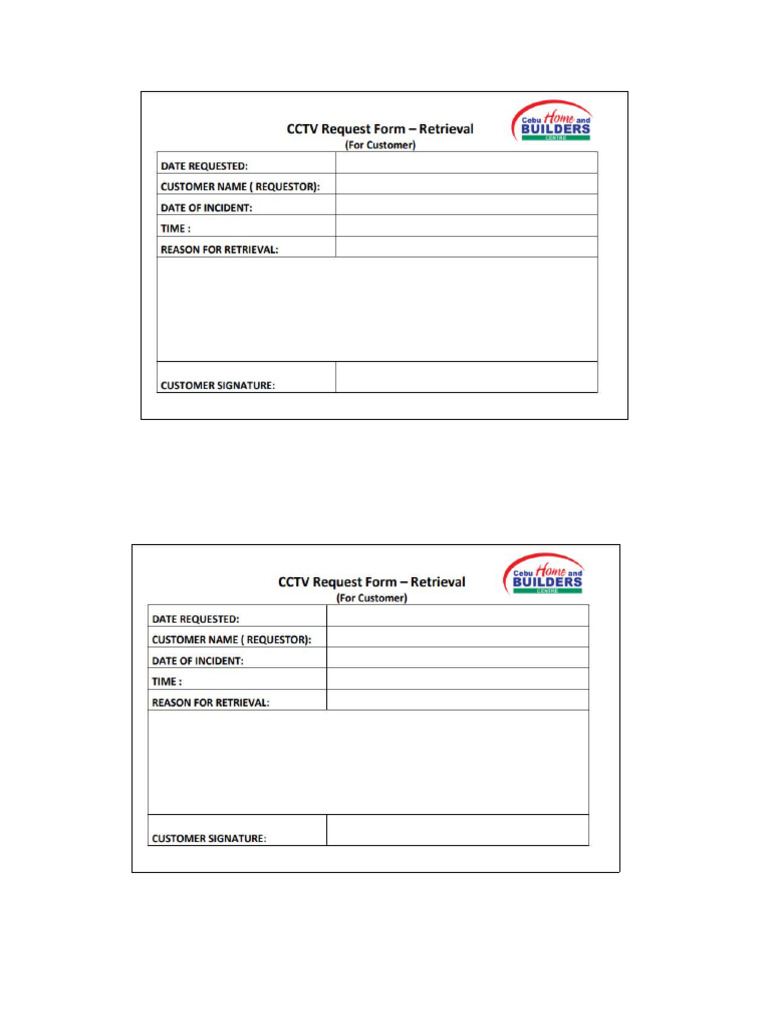 CCTV Retrieval Form | PDF
