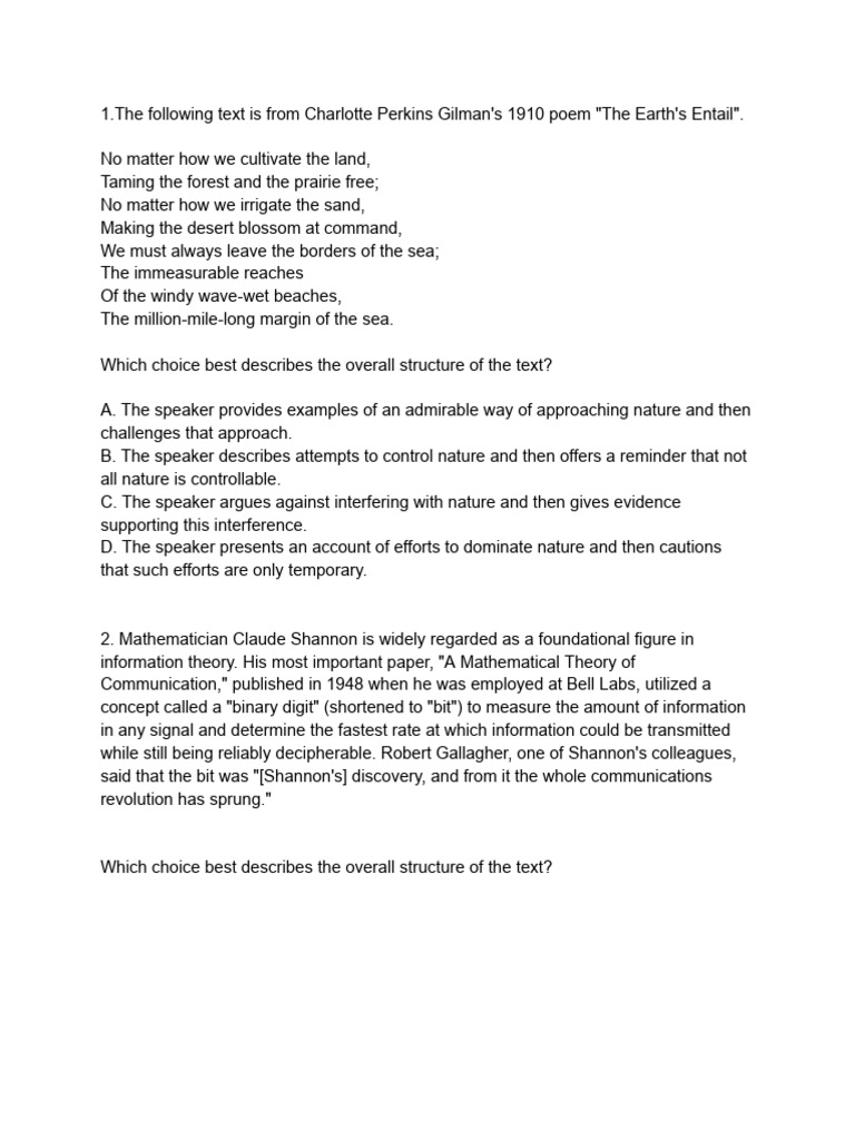 Text Structure and Purpose 1 | PDF | Species | Information