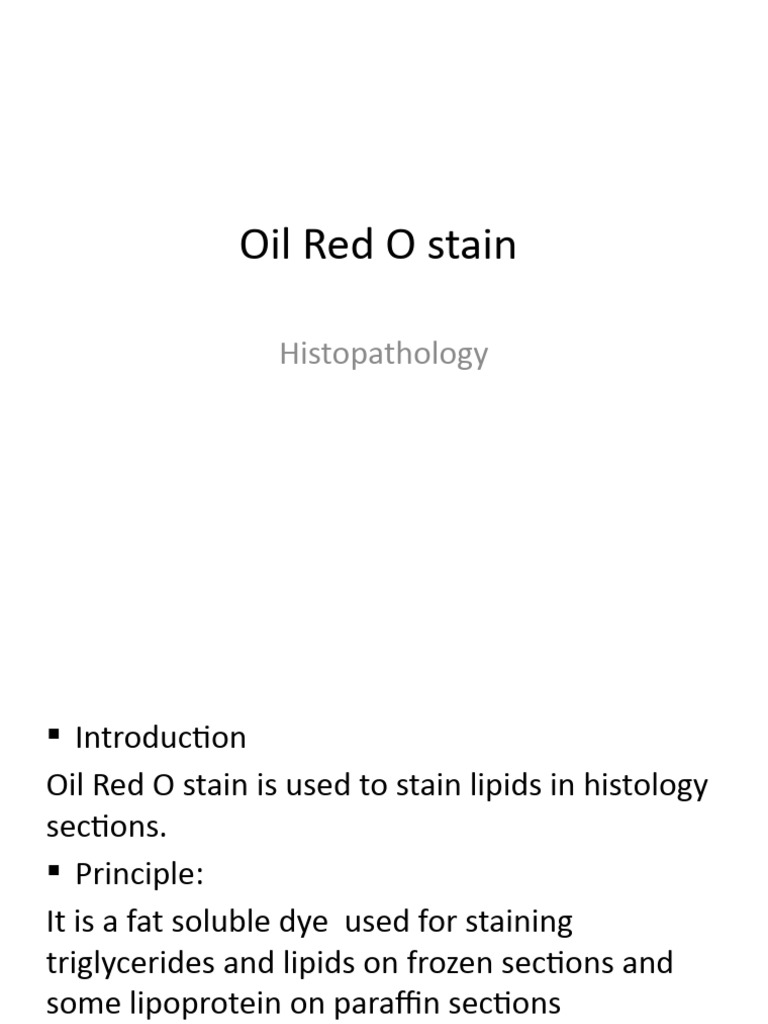 Oil Red O Stain | PDF