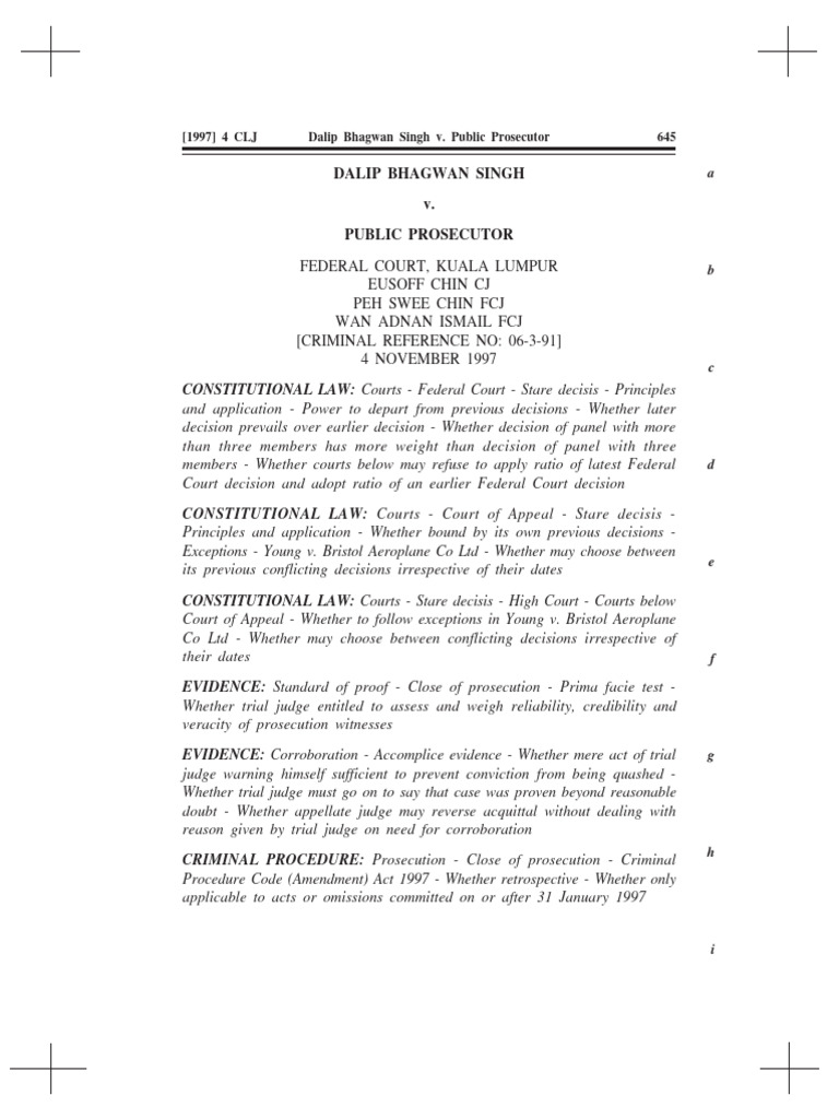 CLJ - 1997 - 4 - 645 - Stare Decisis | PDF