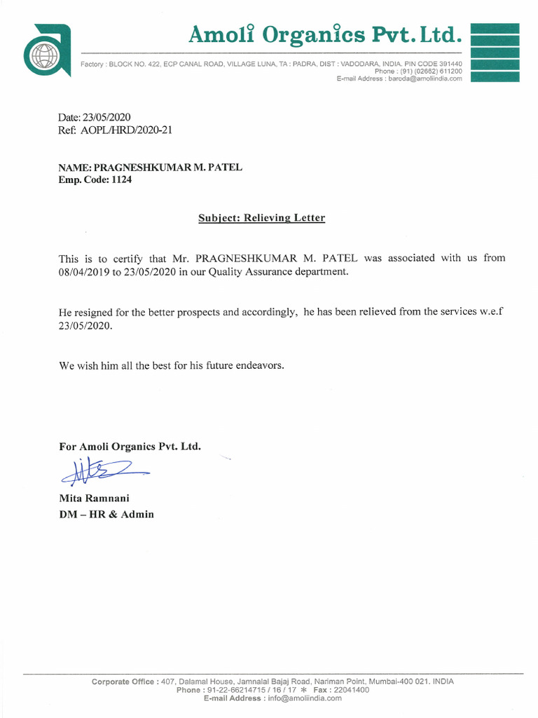 8-A Exp of Amoli Organics | PDF