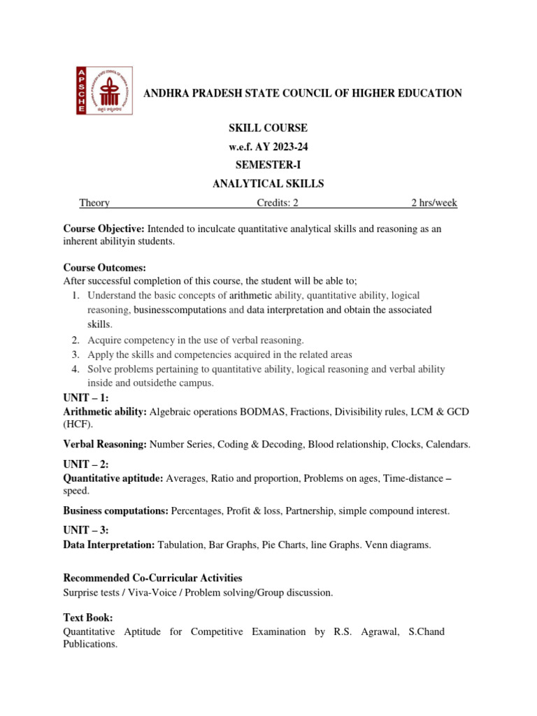 Analytical Skills New | PDF