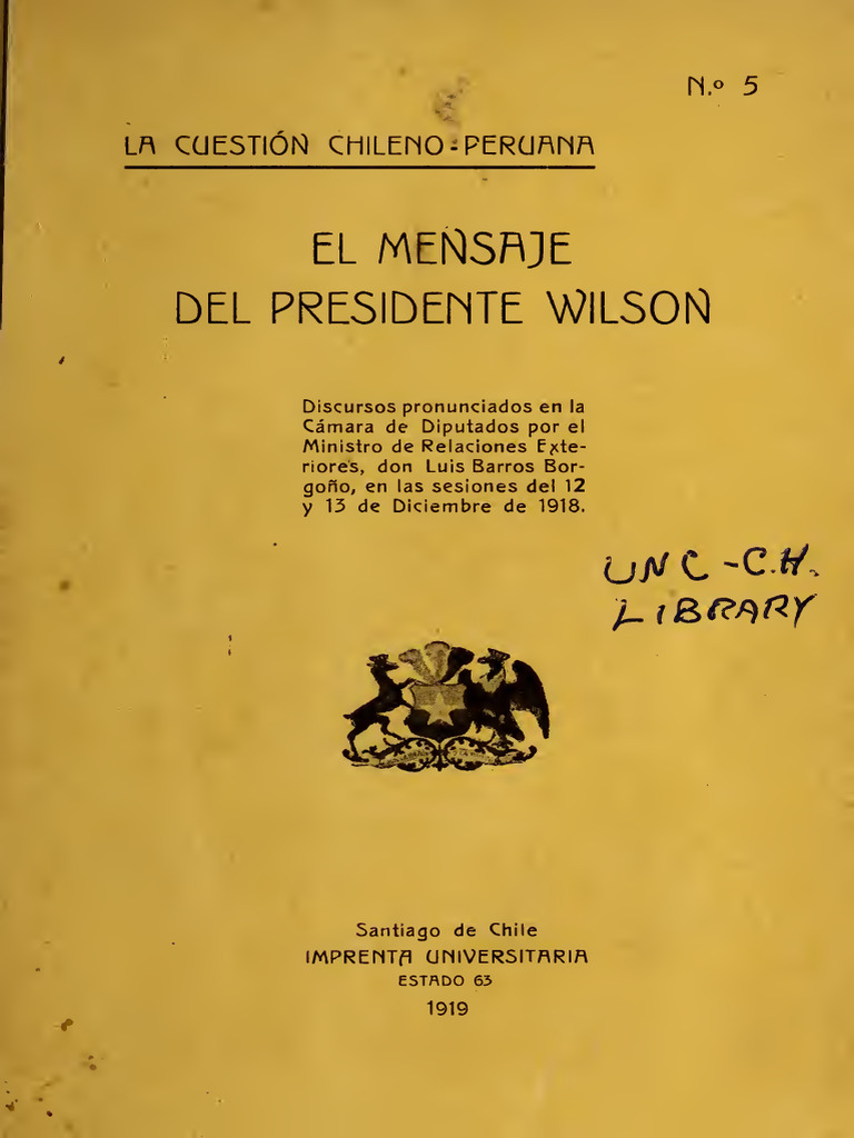 El Presidente WIlson y La Cuestion de Tacna y Arica | PDF | Chile | Perú