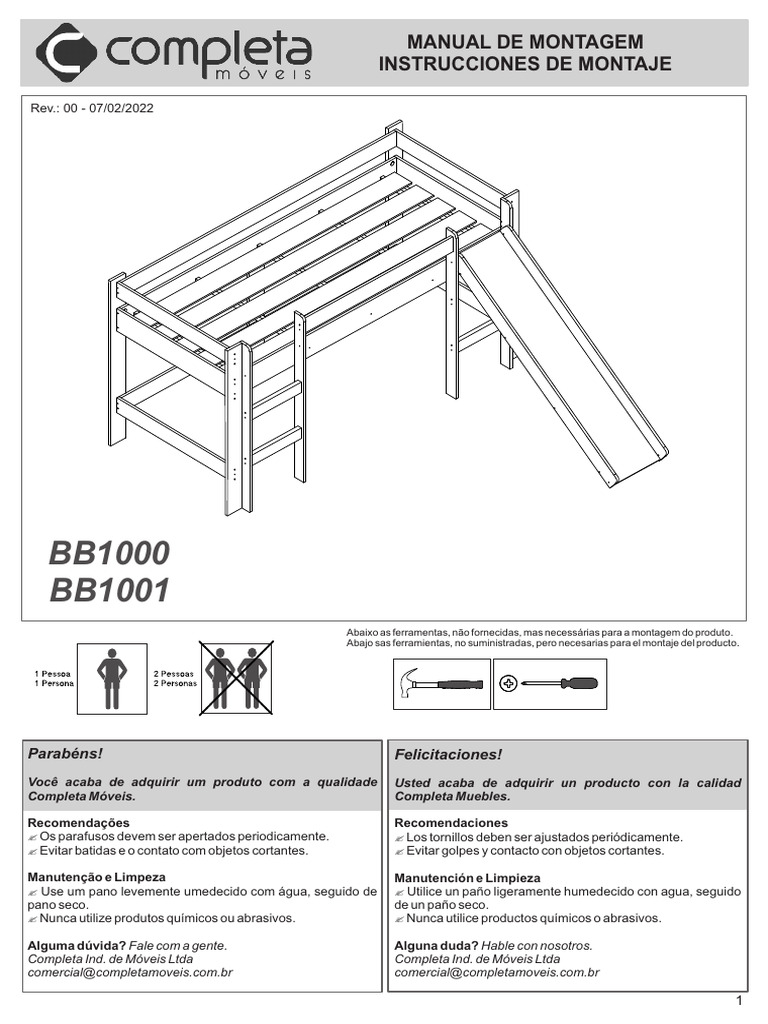 BB1000 BB1001: Manual de Montagem Instrucciones de Montaje | PDF