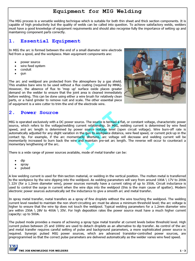 Equipment For MIG Welding | PDF