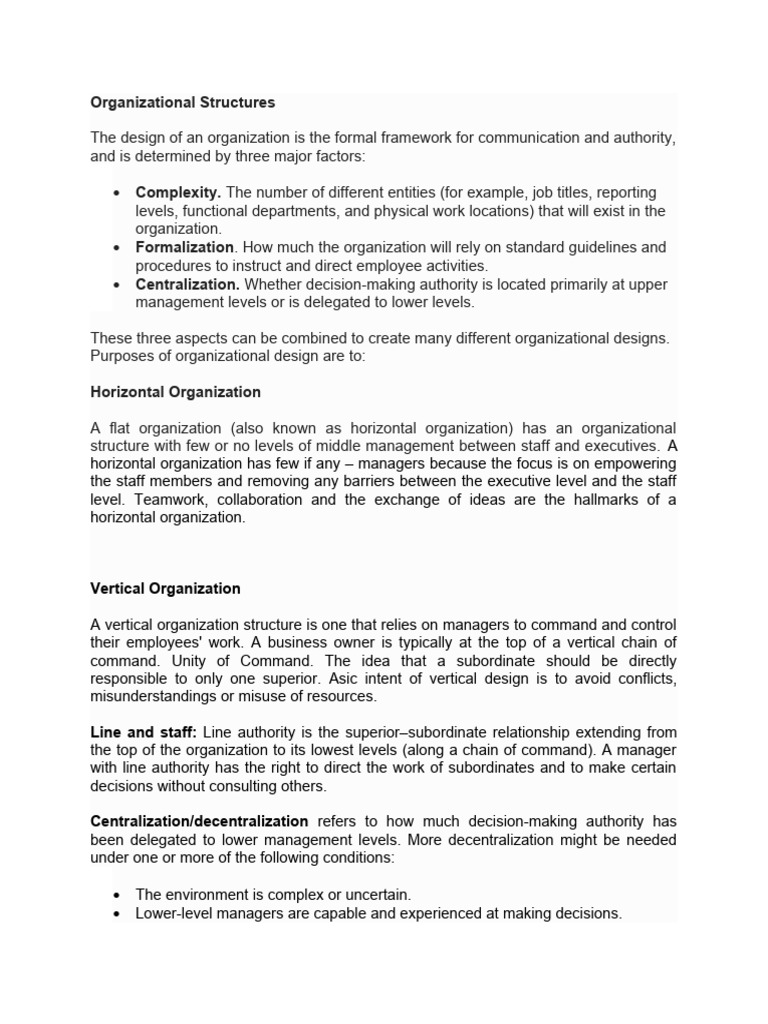 Organizational Structures | Download Free PDF | Leadership | Motivational