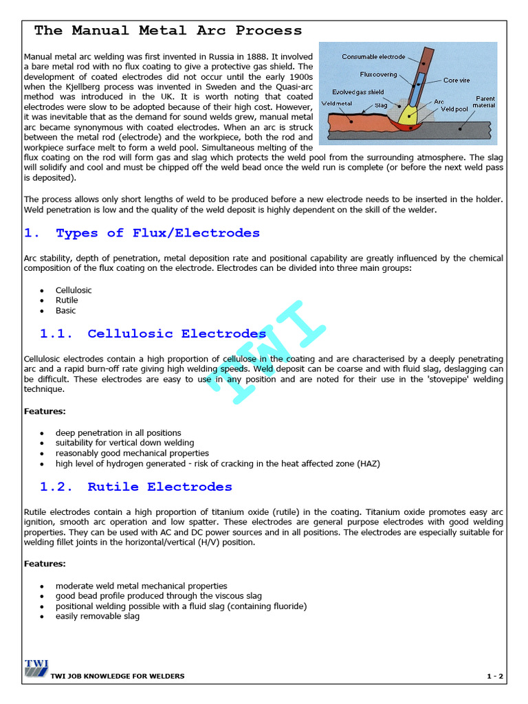 The Manual Metal Arc Process | PDF