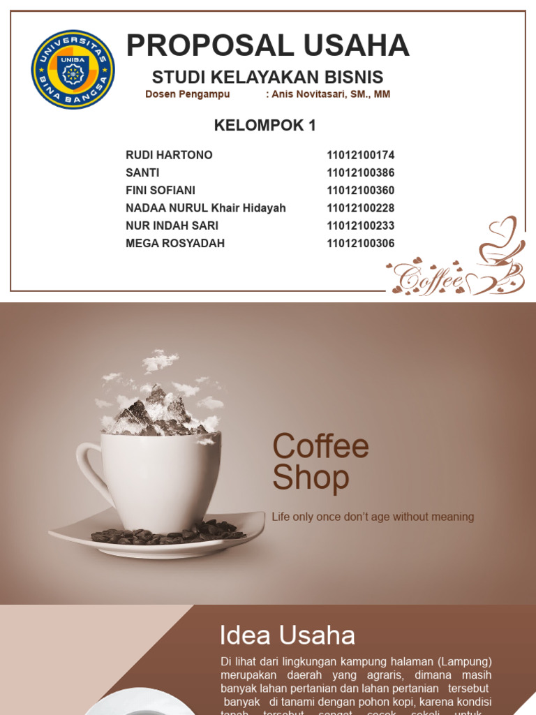 Proposal Coffee Shop | PDF