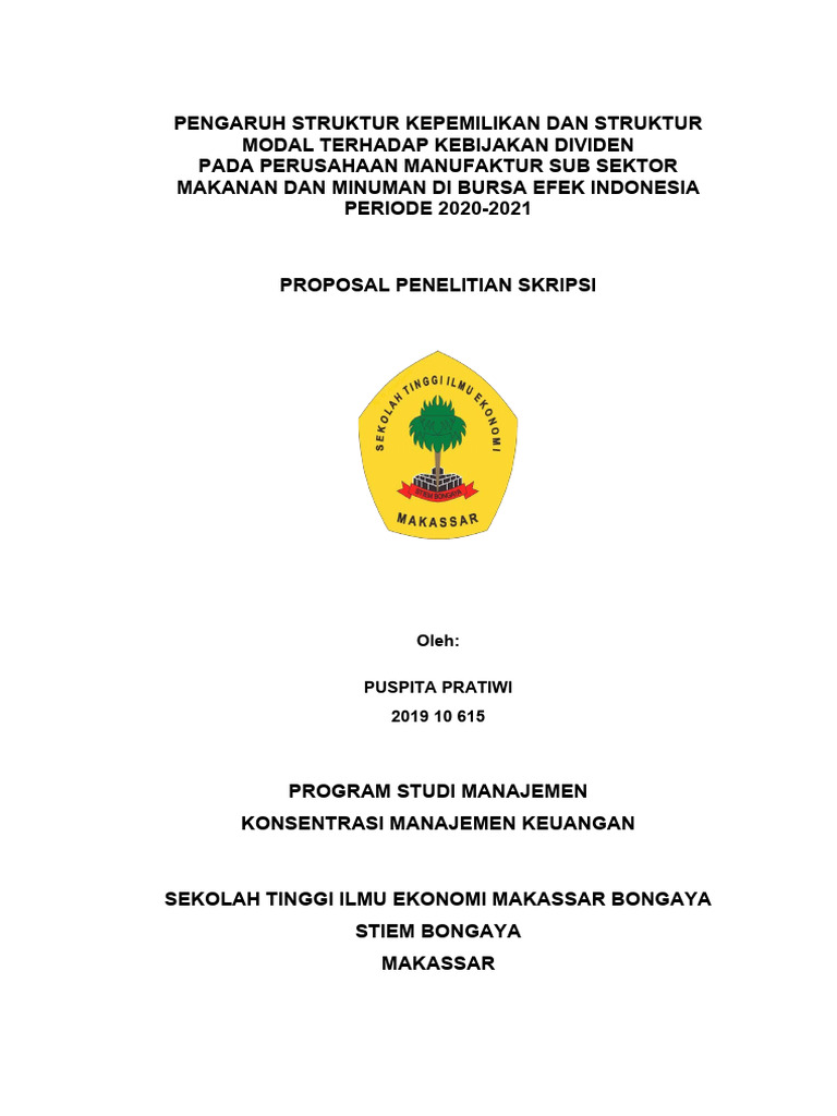 Proposal Puspita Pratiwi | PDF | Bisnis