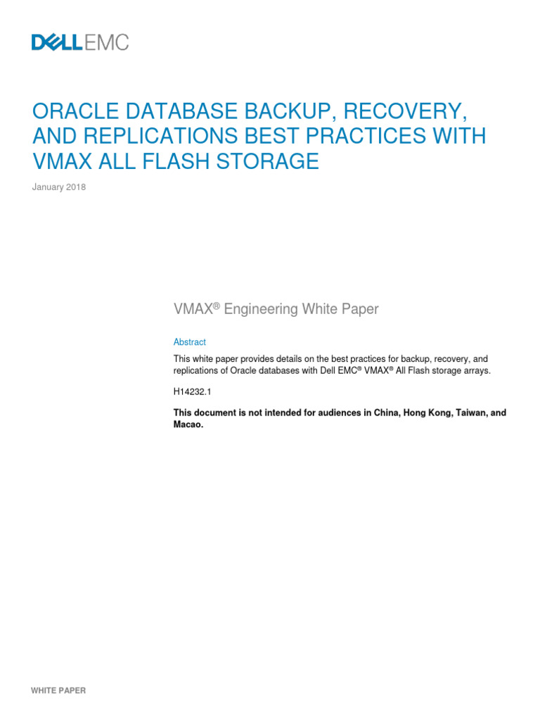 h14232 Oracle Database Backup Recovery Vmax3 | PDF h14232 Oracle Database Backup Recovery Vmax3 | PDF