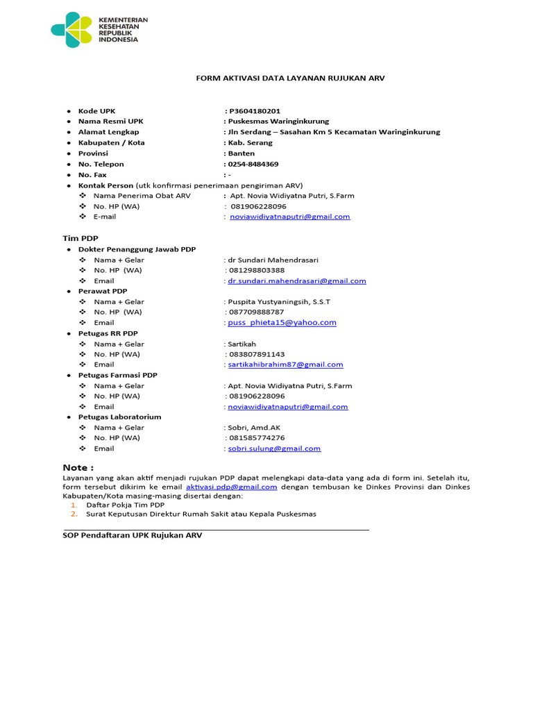 Form A Pengaktifan PKM Rujukan PDP WARKUR | PDF