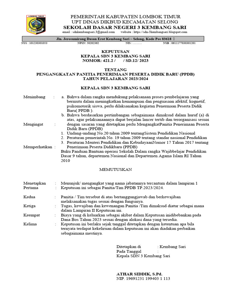 SK PPDB 2023-2024 | PDF