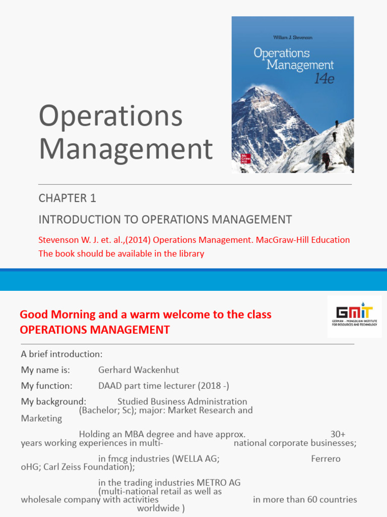 Operations Management Class Guide | PDF | Operations Management ...