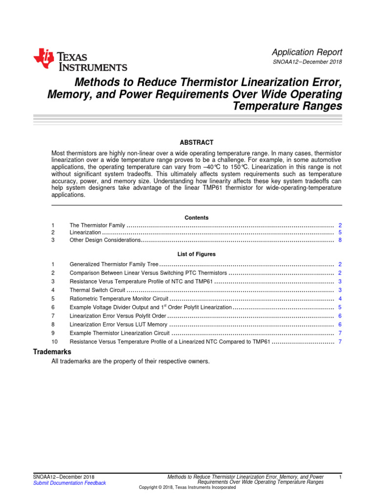Texas Instruments Temperature Measurement Devices | PDF