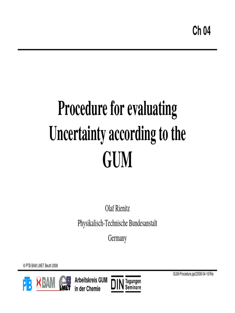 Procedure For Evaluating Uncertainty According To The GUM | PDF ... Procedure For Evaluating Uncertainty According To The GUM | PDF ...