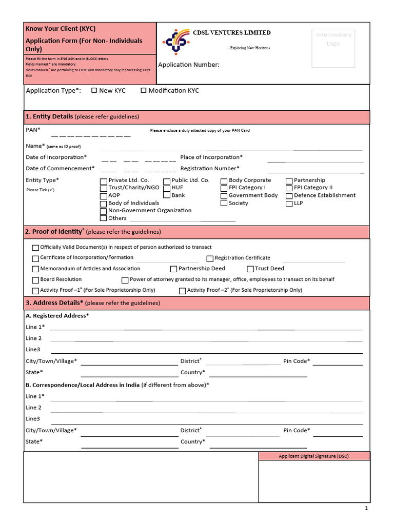 KYC Form - Non Individual - Jan22 | Download Free PDF | Identity ...