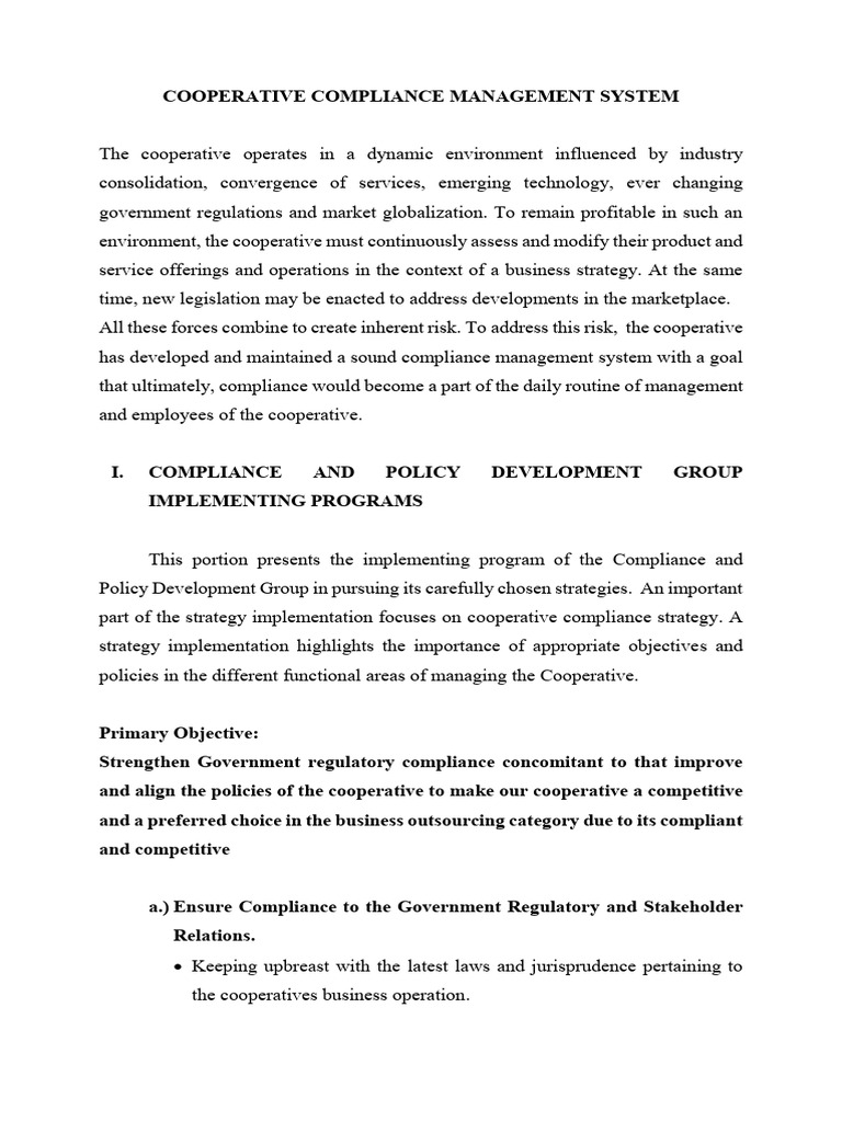 Cooperative Compliance System | PDF | Regulatory Compliance | Policy