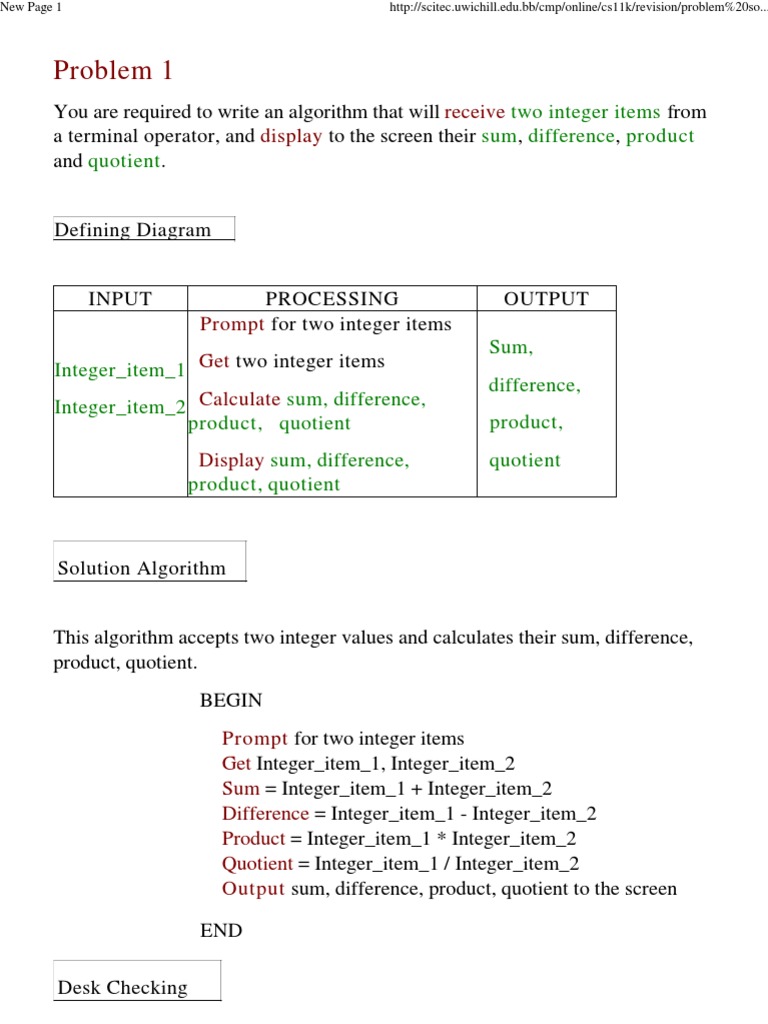 Ipo and Pseudo Worksheet | PDF | Algorithms | Integer