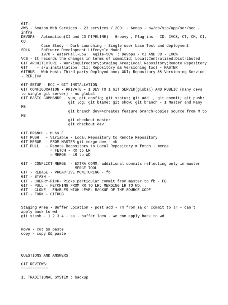 Git Interview Questions Pdf Version Control Software Repository 4963