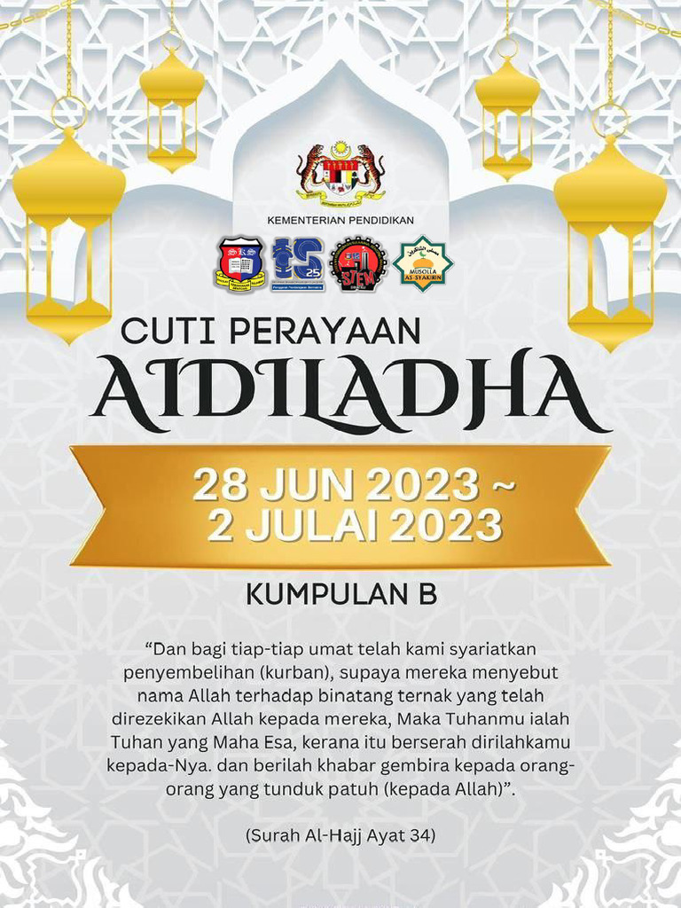 Cuti Raya Haji 2023 | PDF