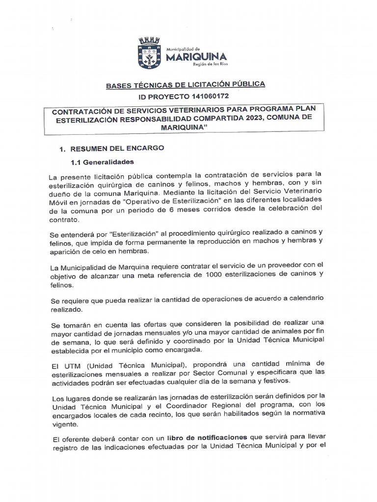 Bases TÃ©cnicas PTRAC | PDF