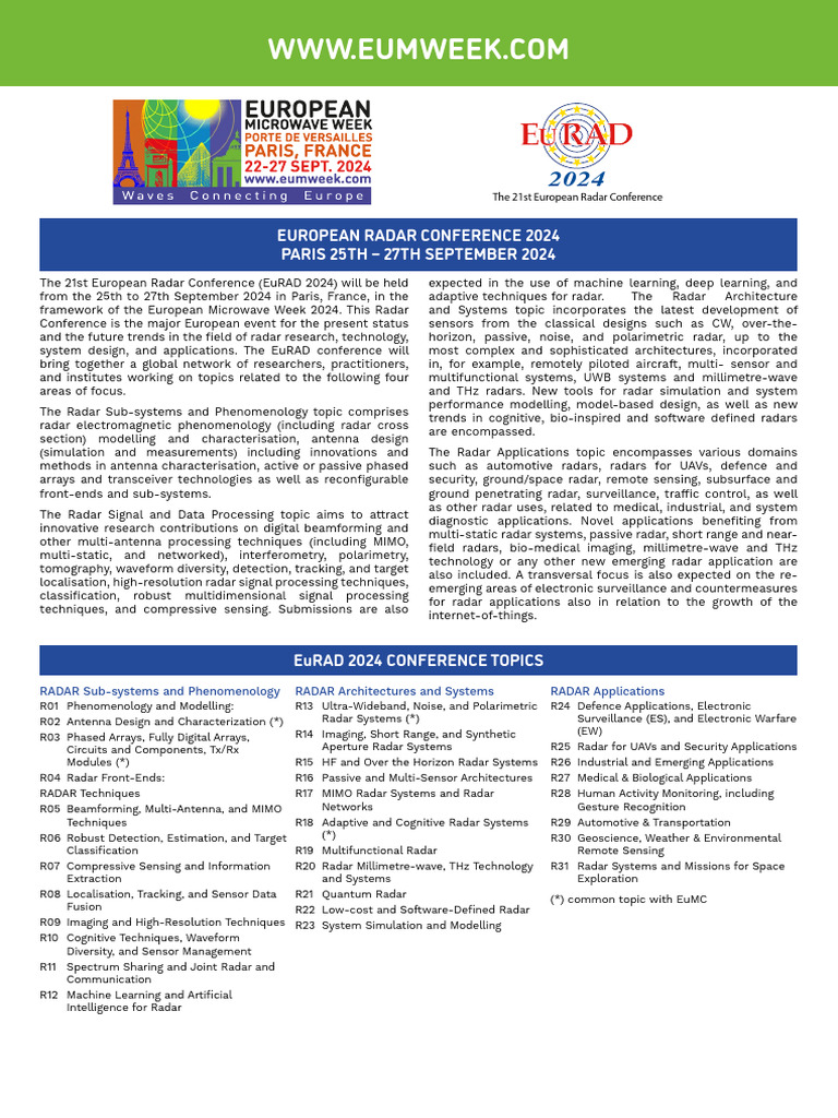 2024 EuRAD | PDF | Radar | Mimo