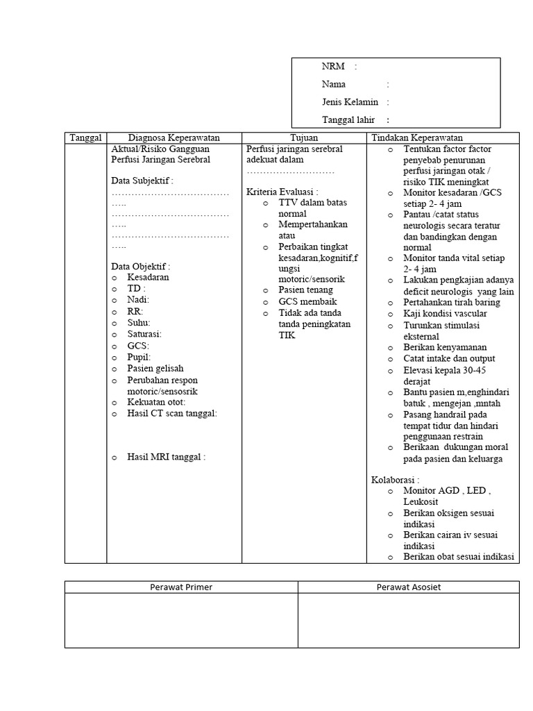 Gangguan Perfusi Jaringan Serebral | PDF