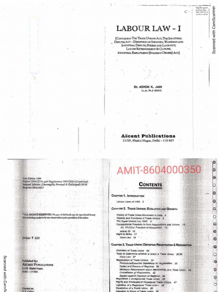 Labour Law - I by Ashok Jain | PDF