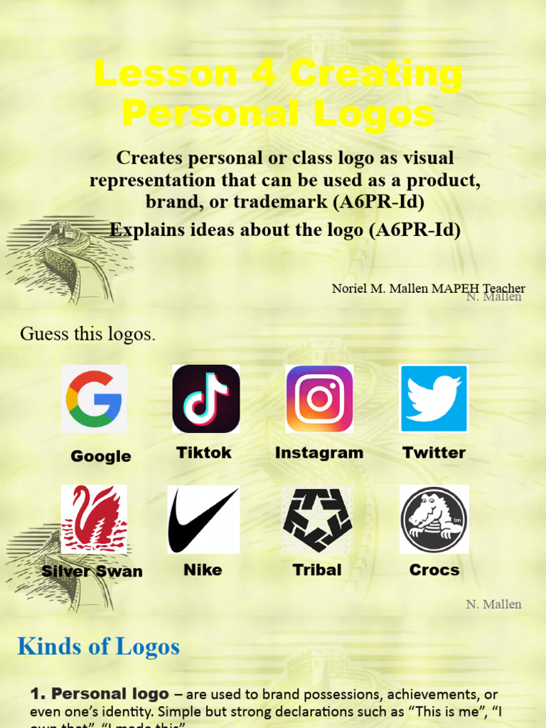 Lesson 4 Creating Personal Logos | PDF