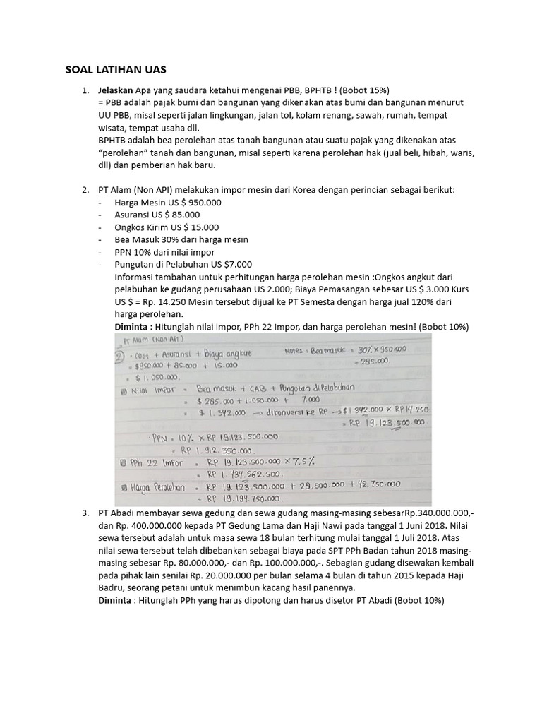 Soal Latihan Uas (Bismillah Yg Soal Ini Kluar Semua) | PDF