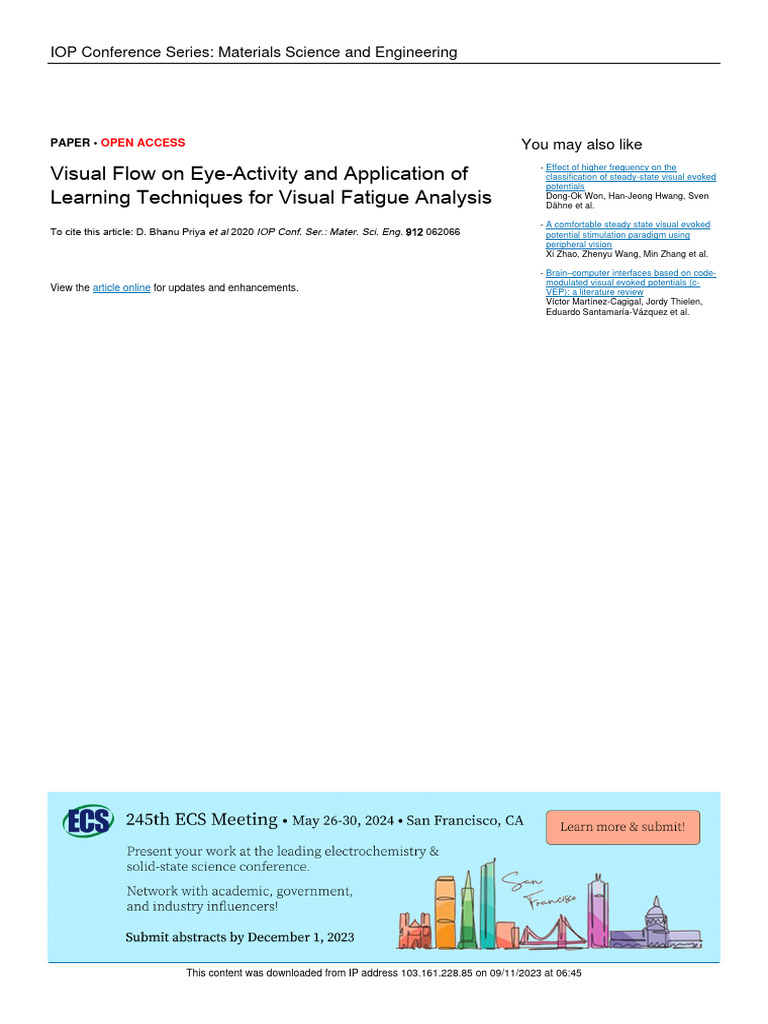 Visual Flow On Eye-Activity and Application of Learning Techniques For ...