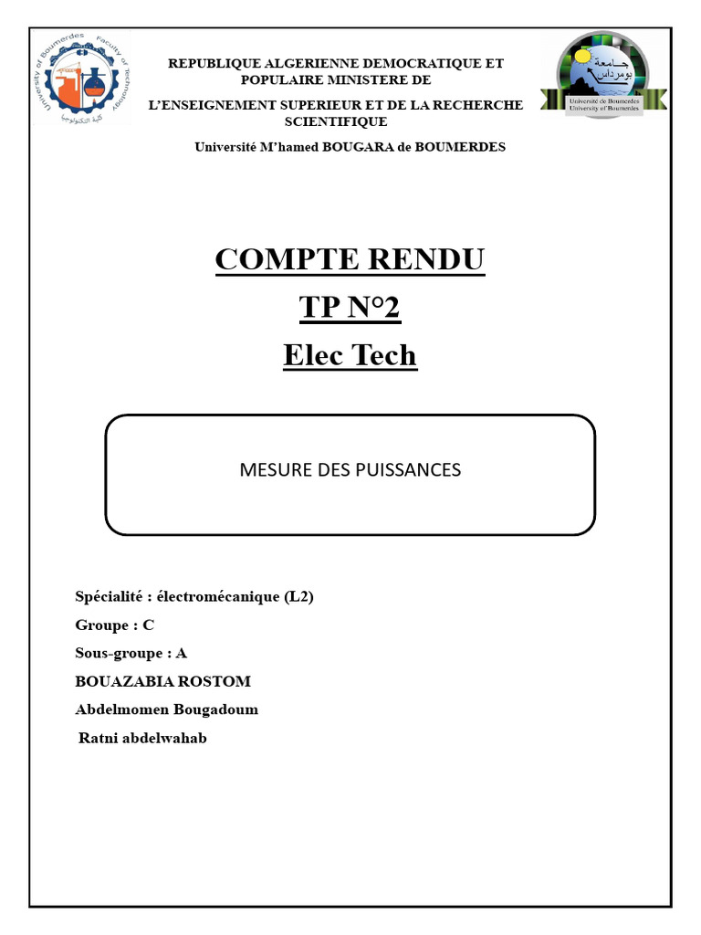 TP02 Electrotech | PDF