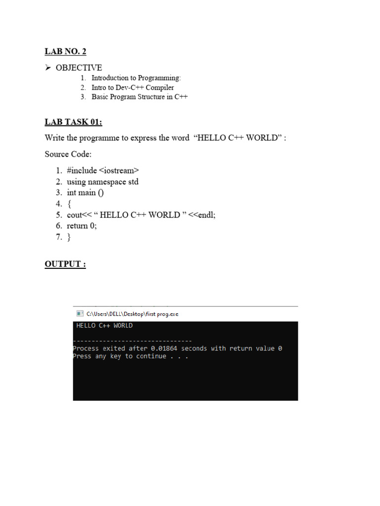 Mc 307 Lab No 2 Pdf 