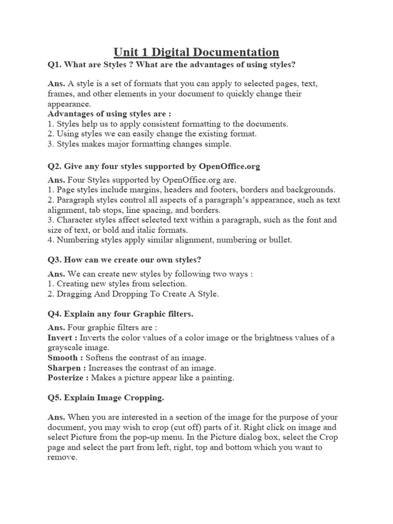 Unit 1 Digital Documentation | PDF