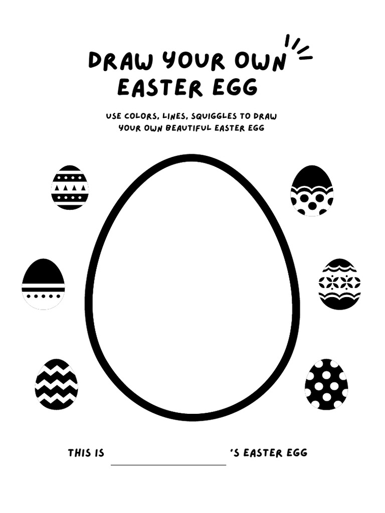 Draw Your Own Easter Egg Coloring Page | PDF | Home & Garden