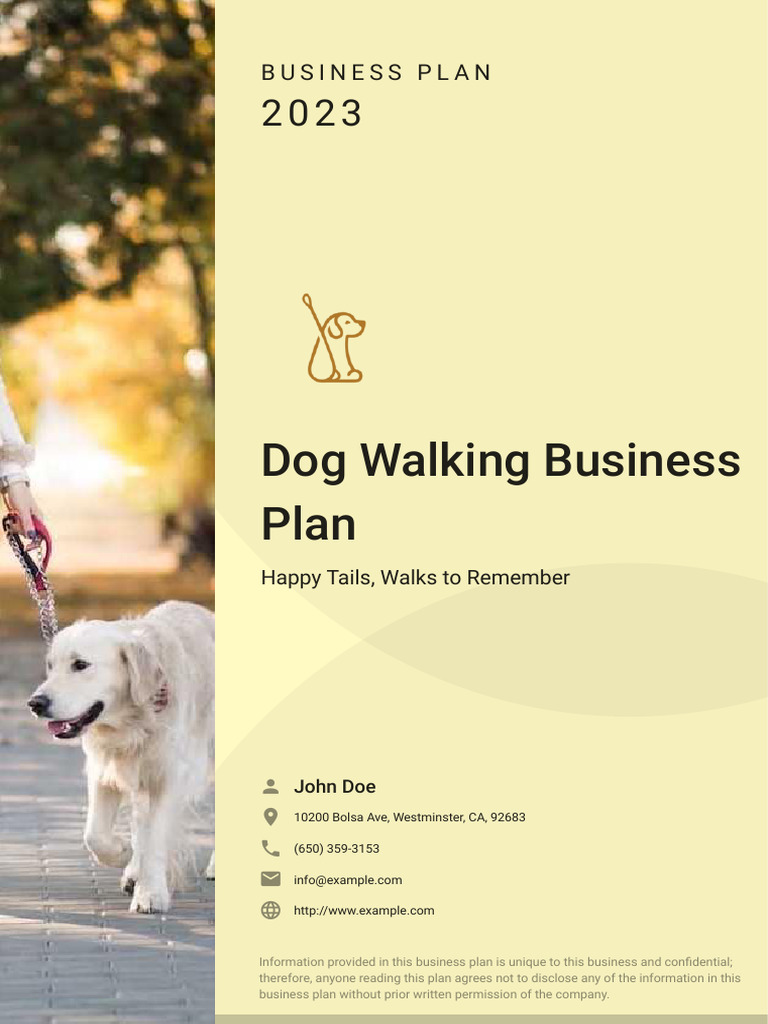 Dog Walking Business Plan Overview | PDF