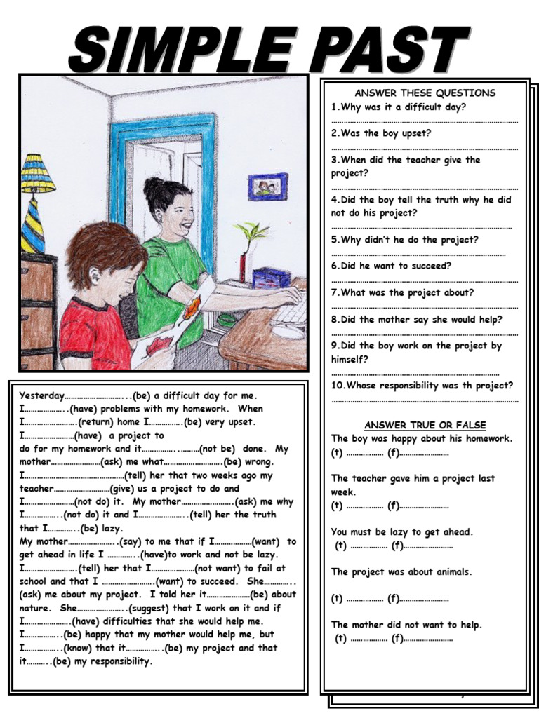 simple-past-grammar-drills-reading-comprehension-exercises_58146 | PDF