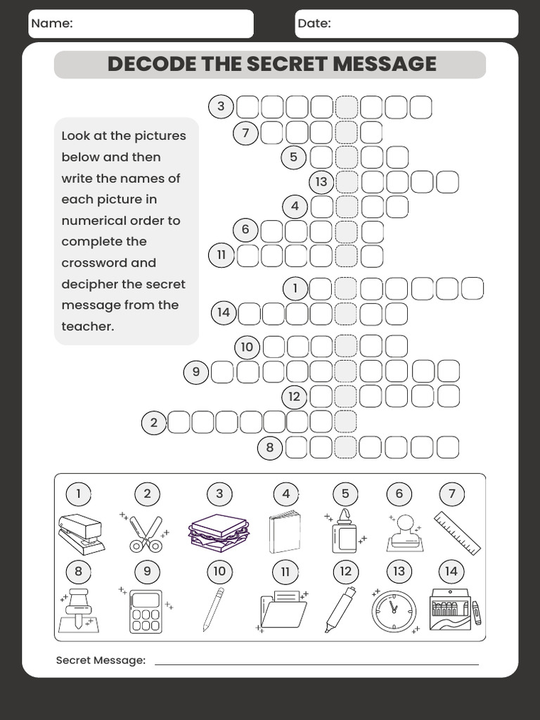 Back to School Puzzle Activity Worksheet | PDF | Puzzles | Word Puzzles