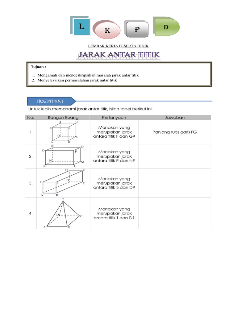 LKPD Jarak Antar Titik | PDF