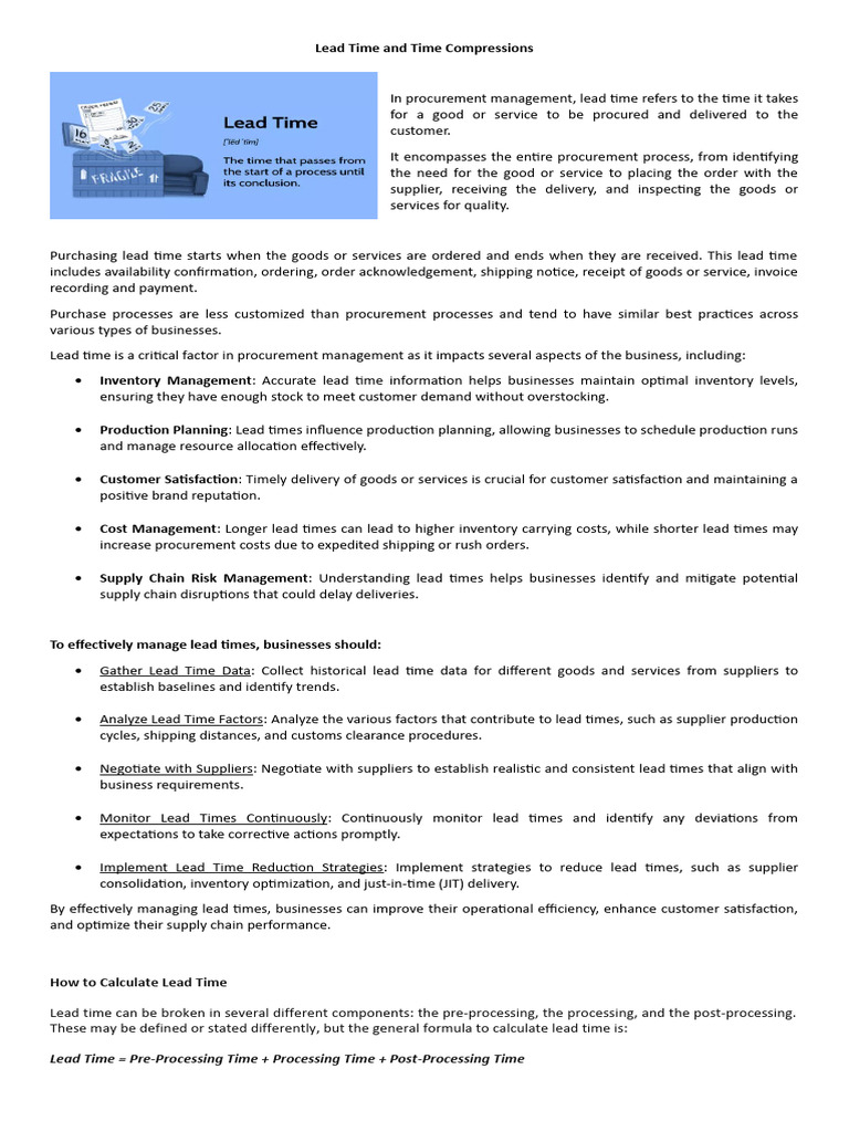 Handout 7 Lead Time and Time Compressions | PDF