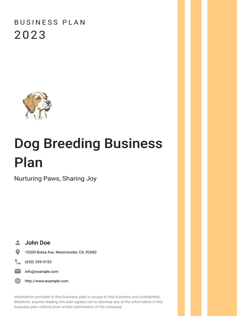 Dog Breeding Business Plan 2023 | PDF